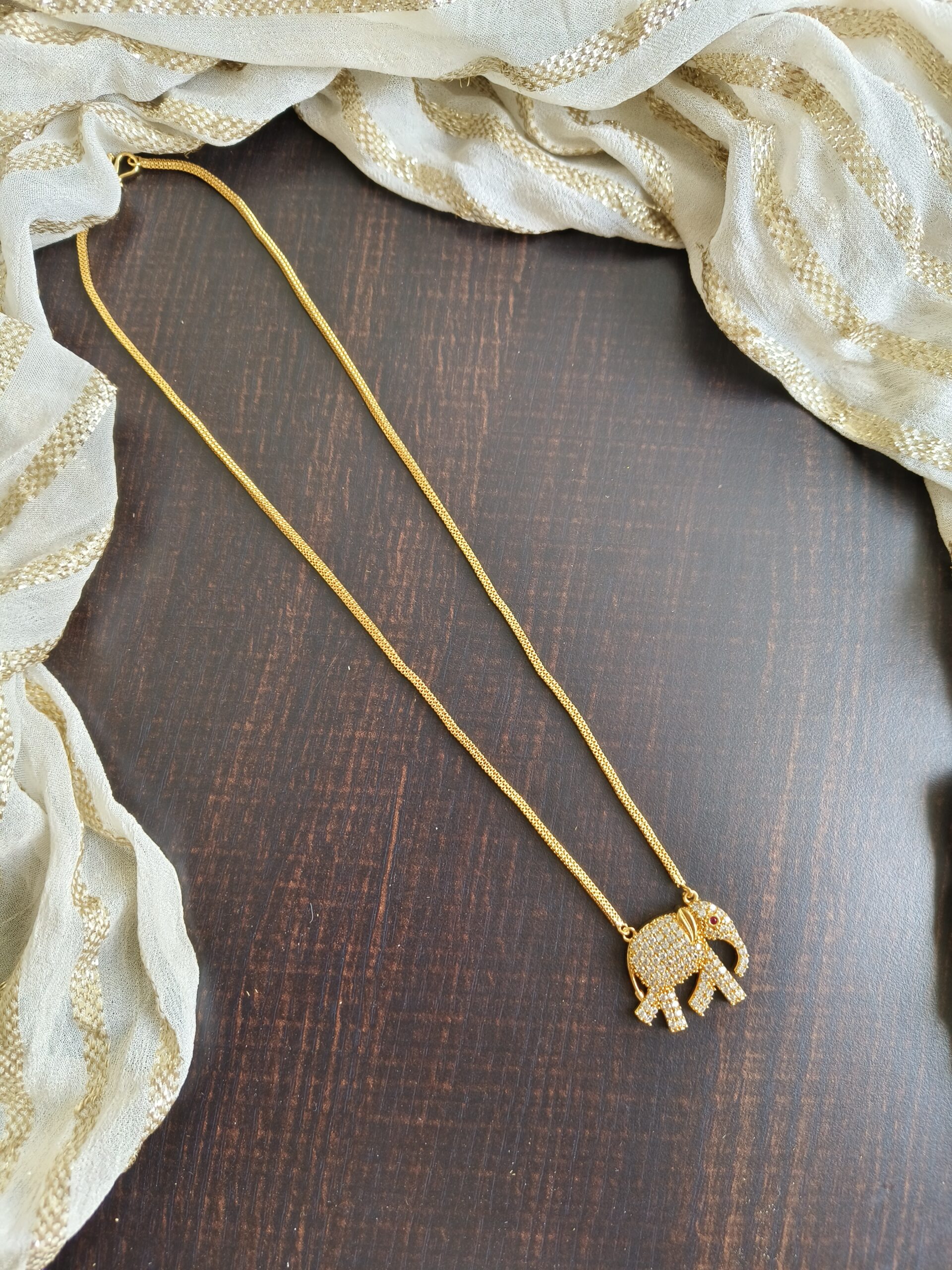 Simple Elegant Elephant Chain – Indian Jewllery